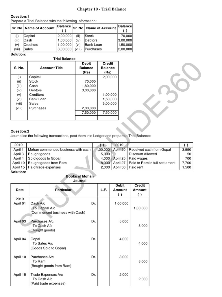 Trial Balance Preparation Guide | PDF | Debits And Credits | Economies