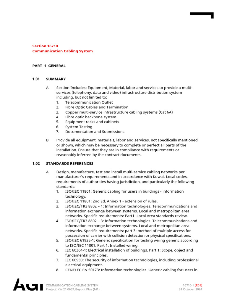 Communication Cable-Spec | PDF | Computer Network | Telecommunications