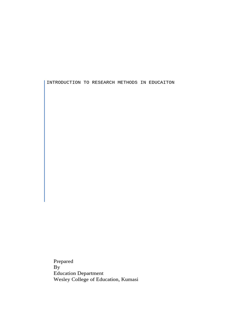 RESEARCH HANDOUT Introduction To Research Methods - 19thsept2016 | PDF ...