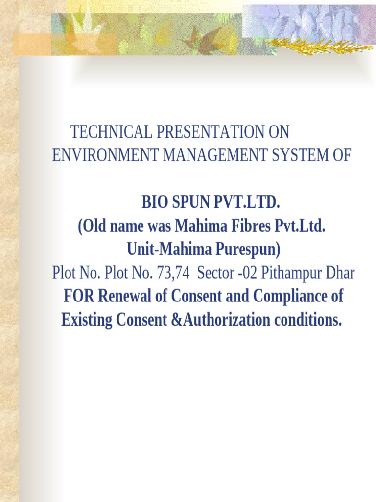 Bio Spun EMS Compliance Report | PDF | Waste | Pollution