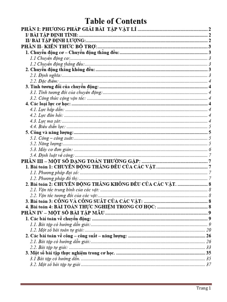 BDHSG Lý 9 - Cơ Học | PDF