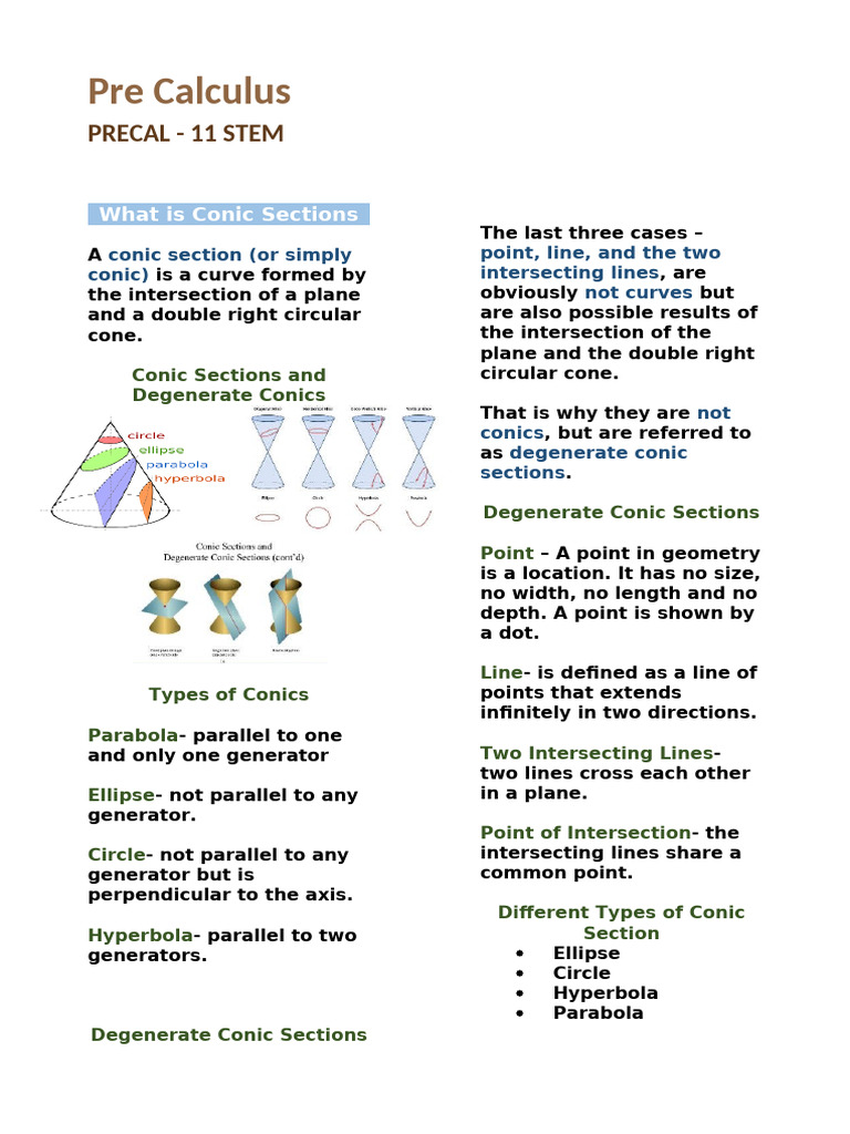 PRE CAL 1st Semester | PDF | Line (Geometry) | Circle