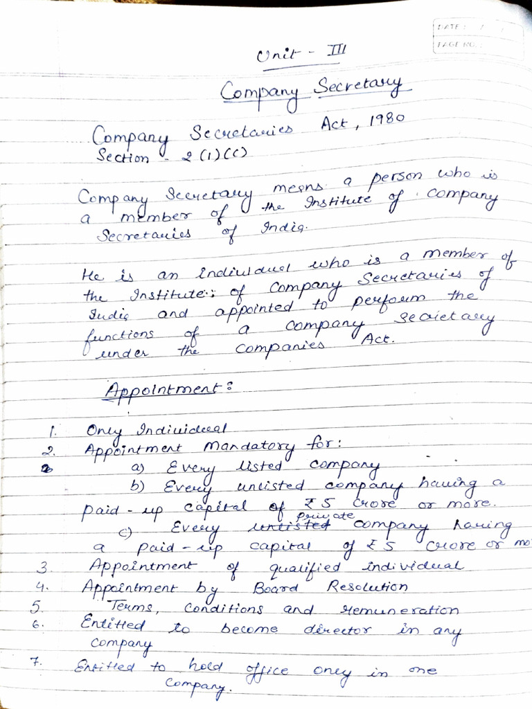 Company Law Unit 3 | PDF