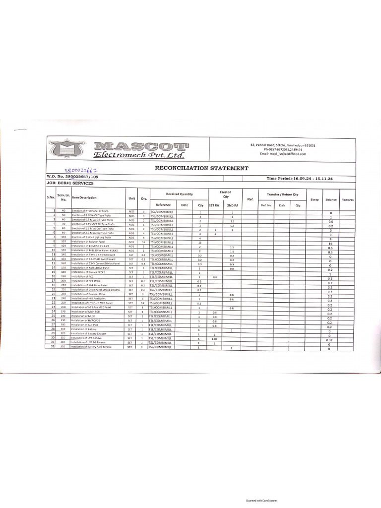 Combimill Reconciliation ECR#1 | PDF