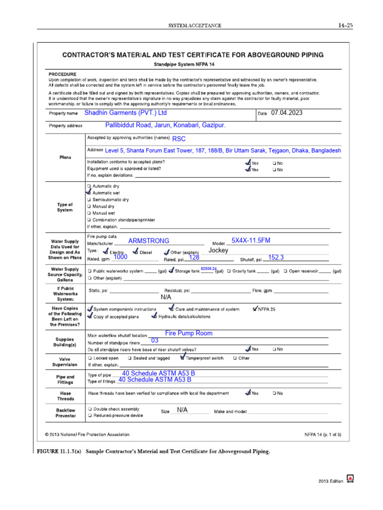 Above Ground Pipe Inspection Test Report | PDF