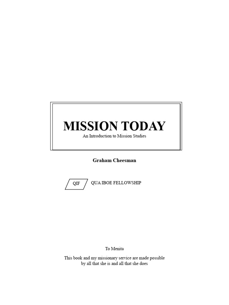 Mission Today: An Introduction to Missions | PDF | Baptism | Jesus