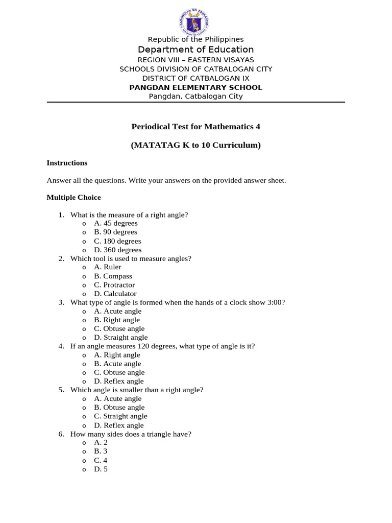 Pt-Week 1-Math-Deped Corner Digitals | PDF | Rectangle | Triangle