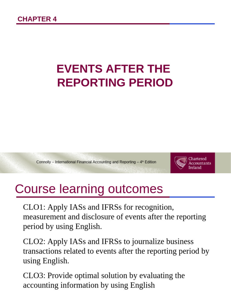 Events After Reporting Period Explained | PDF | Financial Accounting | Going Concern