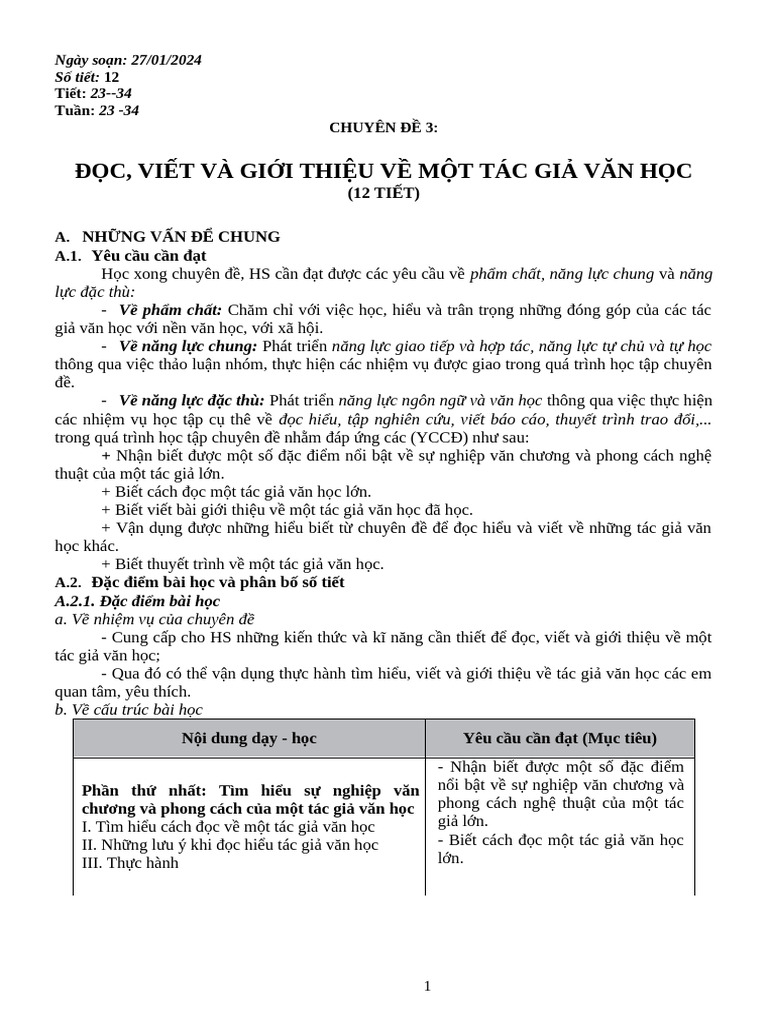 CHUYÊN ĐỀ 3 KHOI 11 | PDF