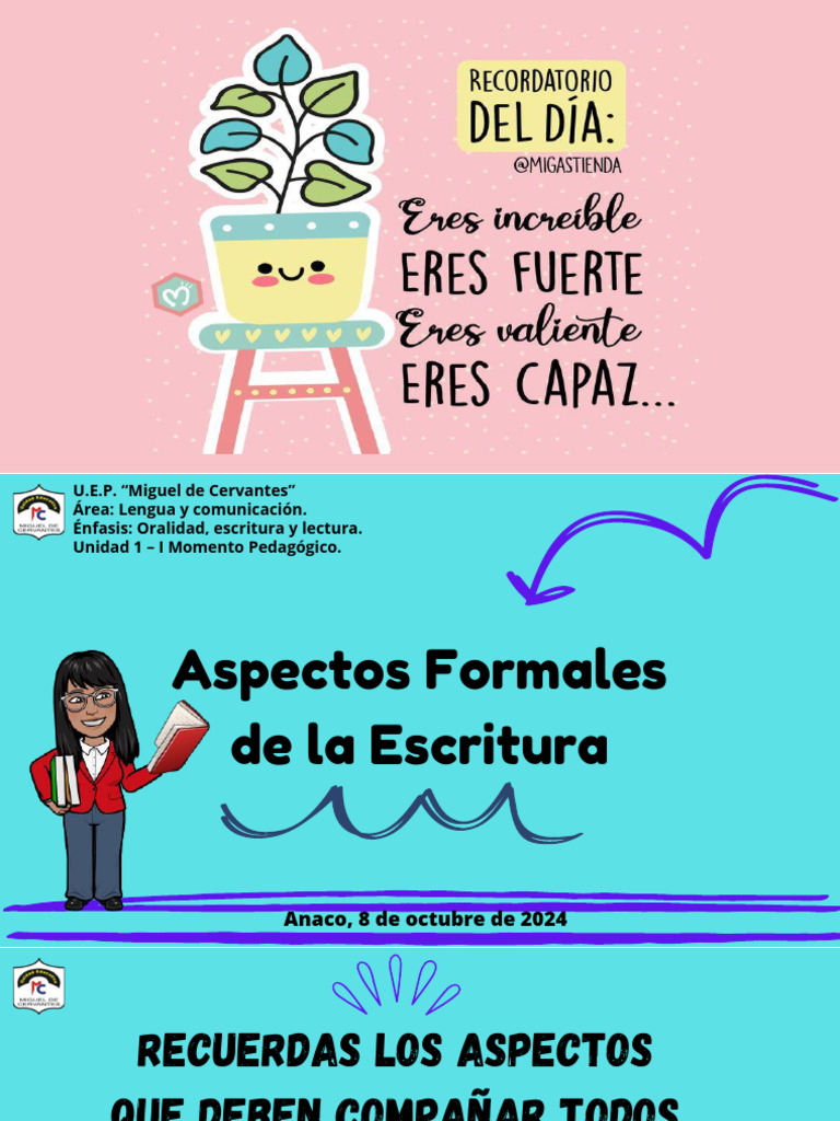 Unidad 1. Aspectos Formales de La Escritura (8!10!24) | PDF
