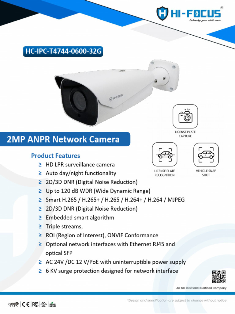 HC Ipc t4744 0600 32g (Anpr Camera) | PDF | Internet Protocols | Telecommunications Standards