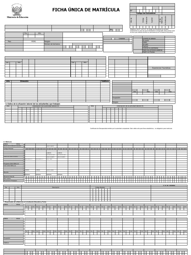 Ficha de Matricula | PDF