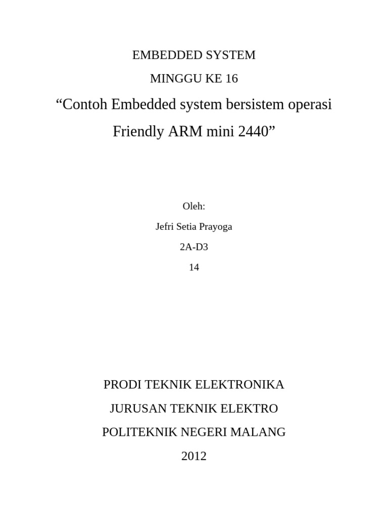 Contoh Embedded System Bersistem Operasi Friendly ARM Mini 2440 | PDF ...