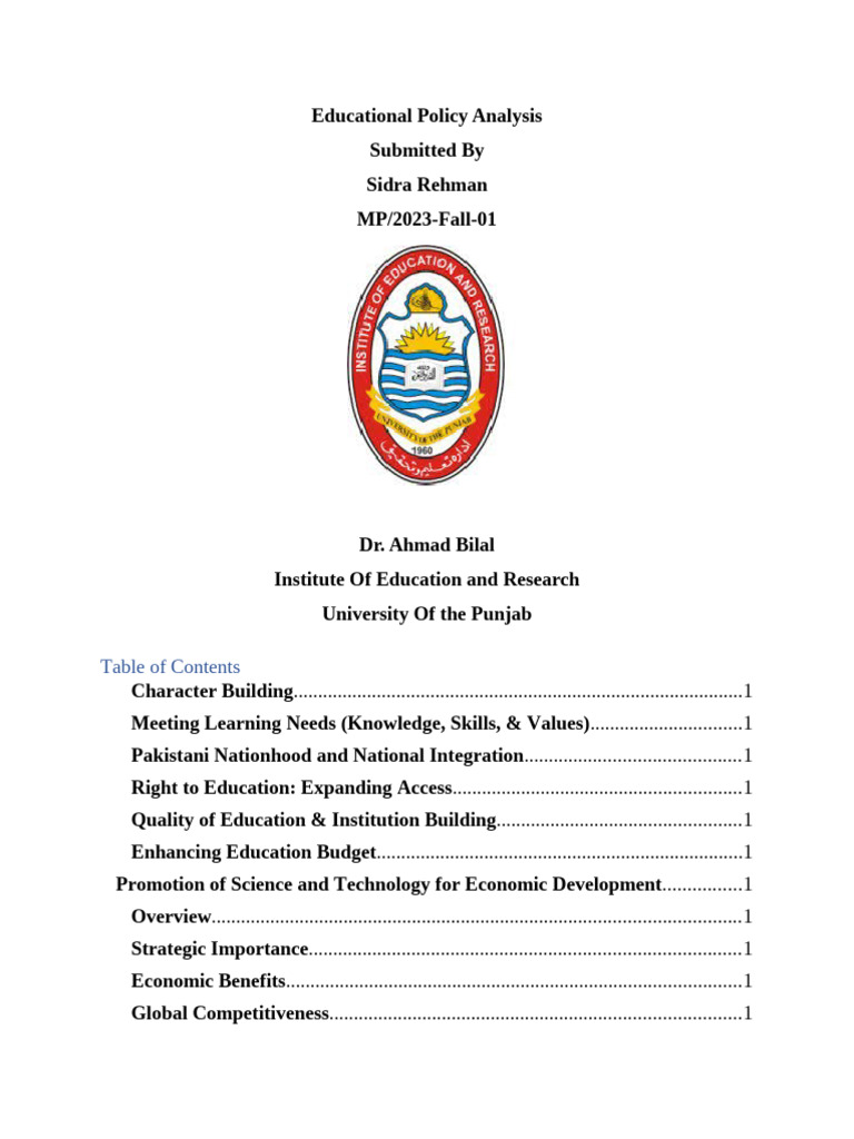Educational Policy Analysis Framework | PDF | Knowledge Economy | Innovation