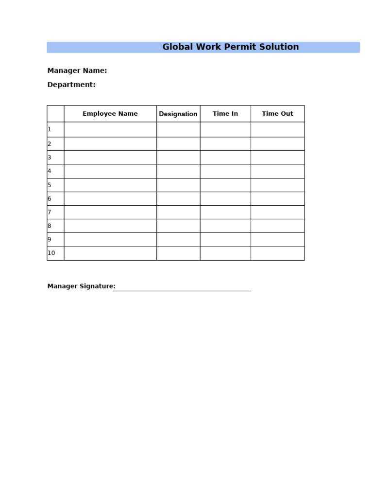 Daily Employee Attendance Sheet | PDF