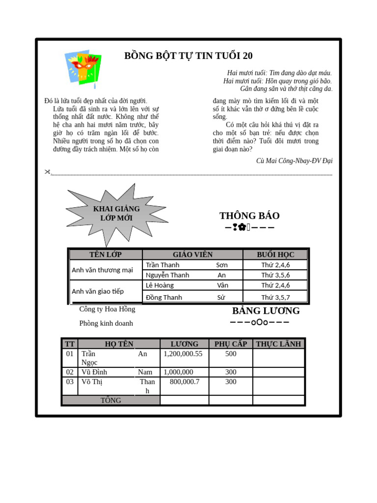 B NG B T T Tin Tu I 20 | PDF