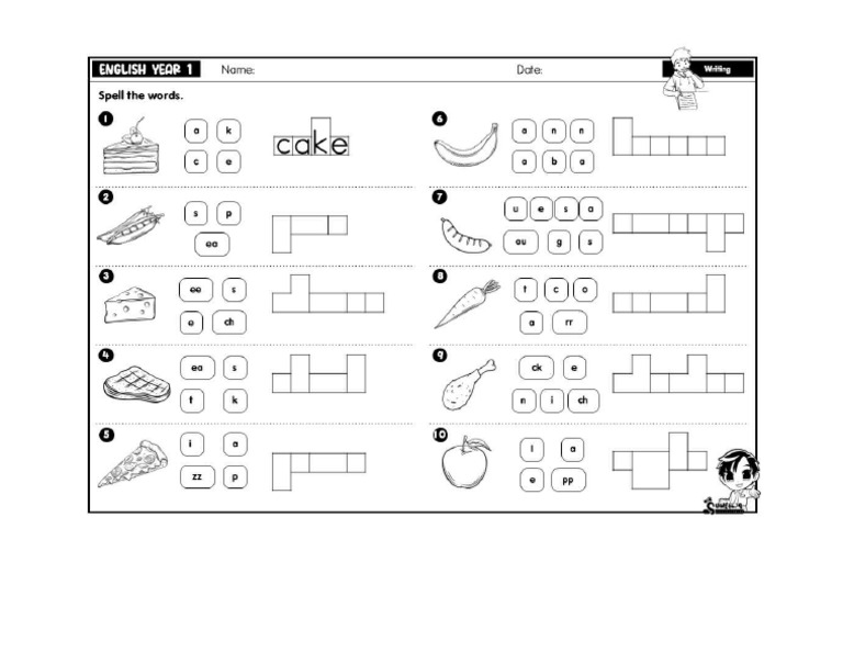 Spelling Food Name Year 1 | PDF