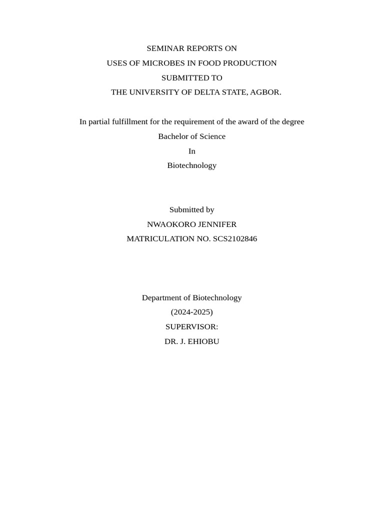 Use of Microbe For Food Production | PDF | Probiotic | Fermentation