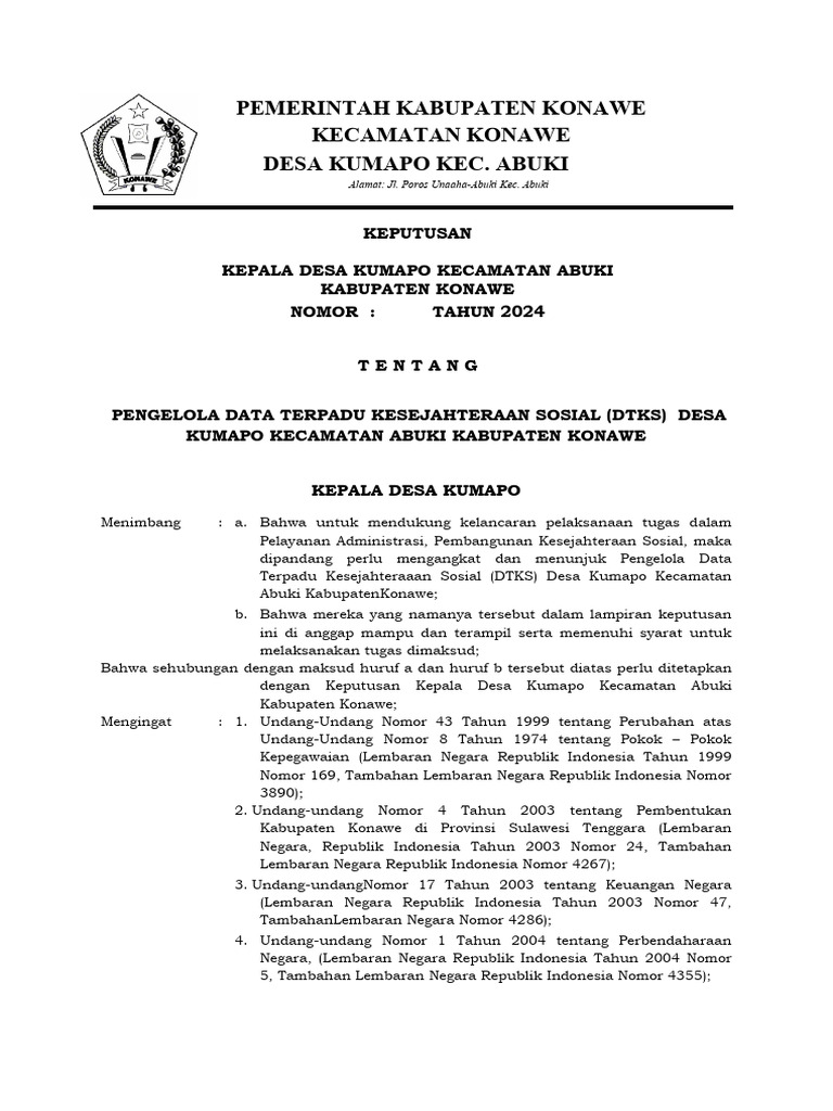 PDF SK DTKS 2024 | PDF