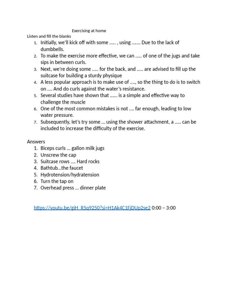 Exercising at Home | PDF