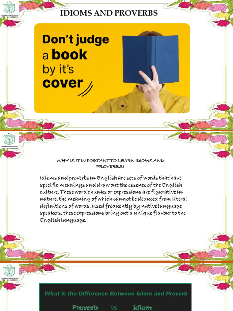 CLASS 8-Idioms and Proverbs | PDF