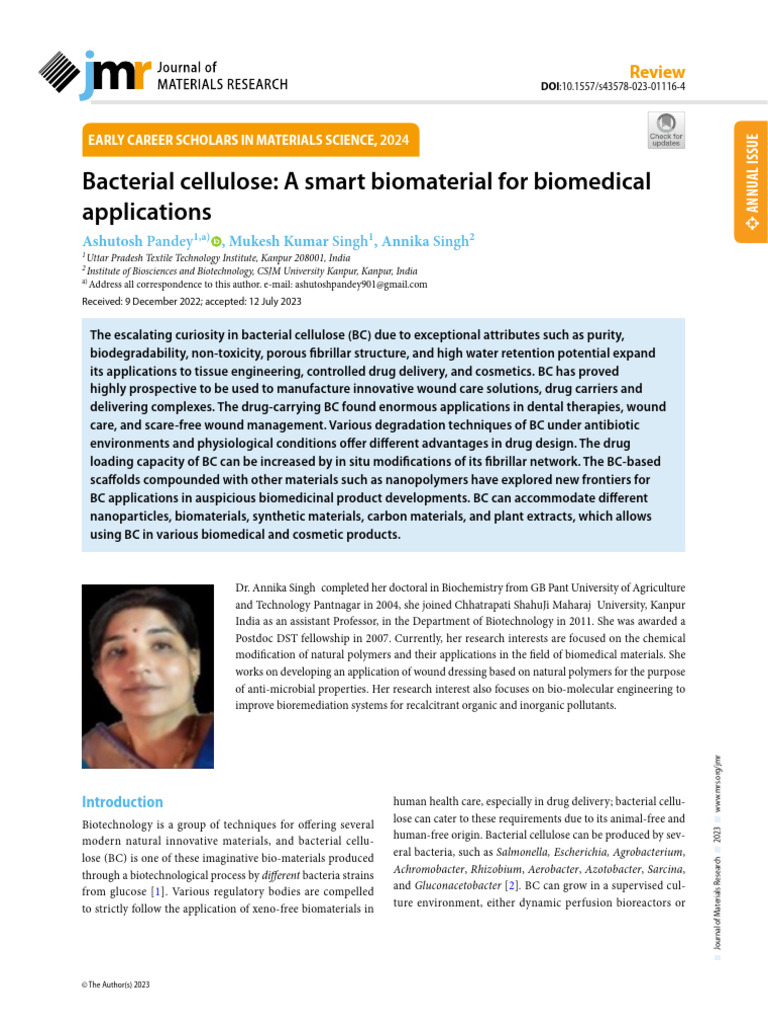 Bacterial Cellulose: A Smart Biomaterial For Biomedical Applications ...