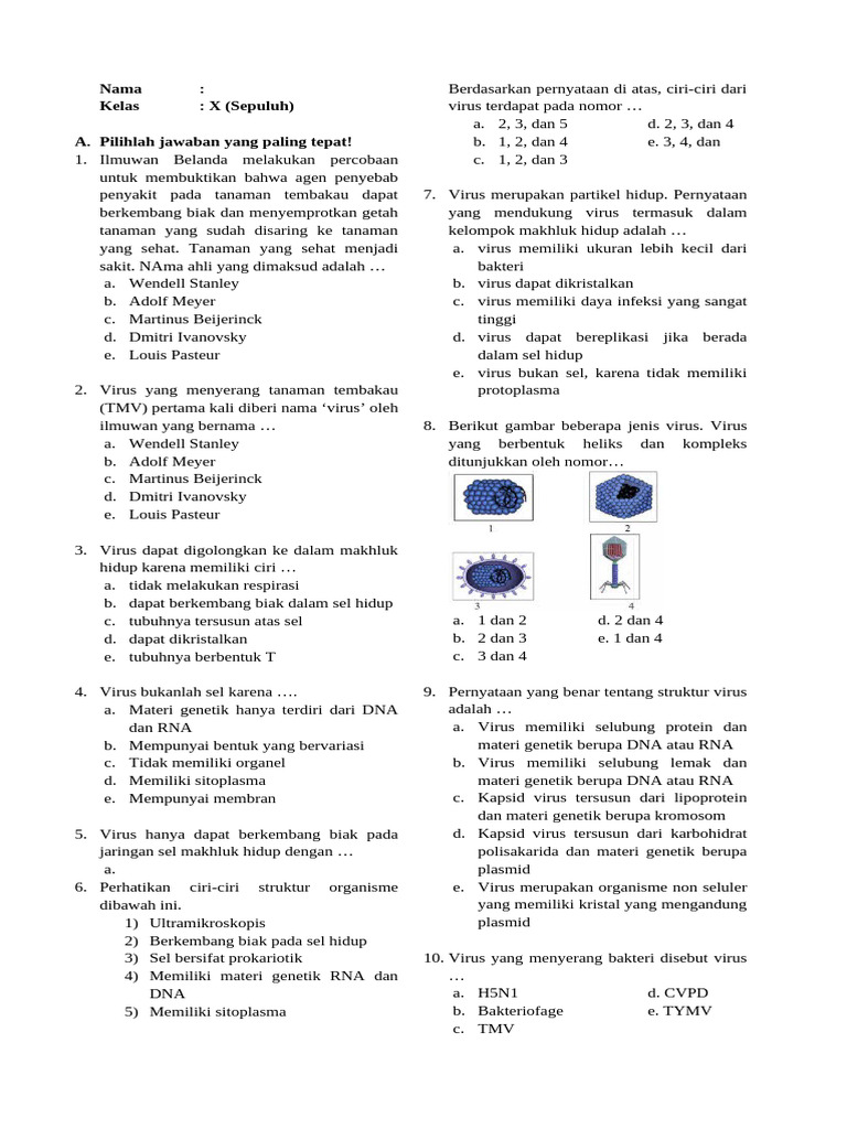 PSAS Biologi X | PDF