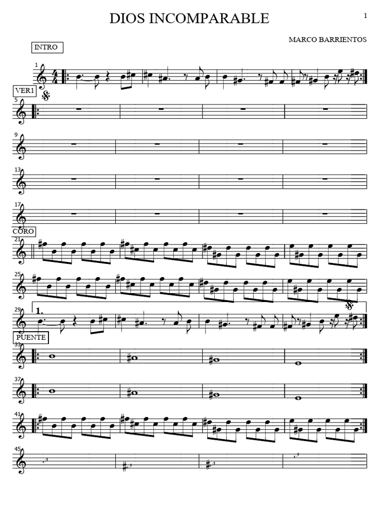 Dios Incomparable Saxo | PDF