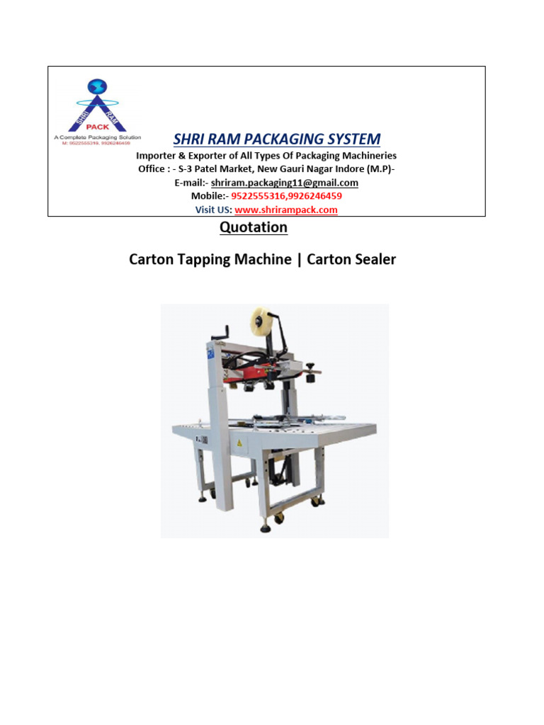 Carton Sealer Machine | PDF