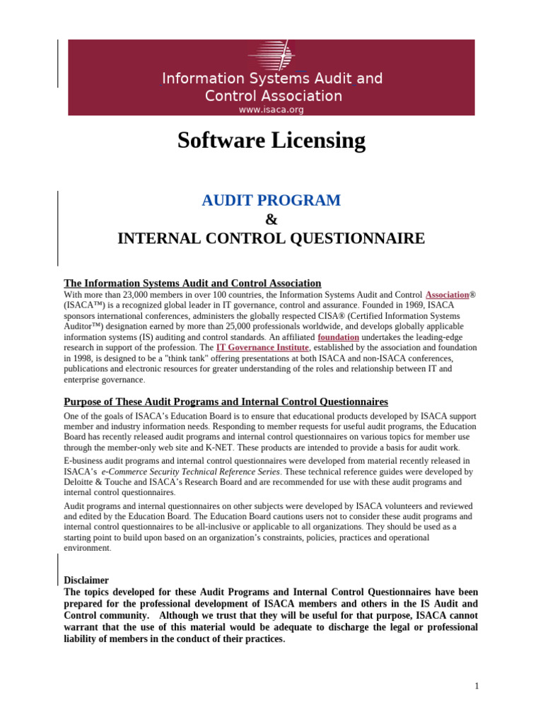 Software Licensing | PDF | Audit | Software