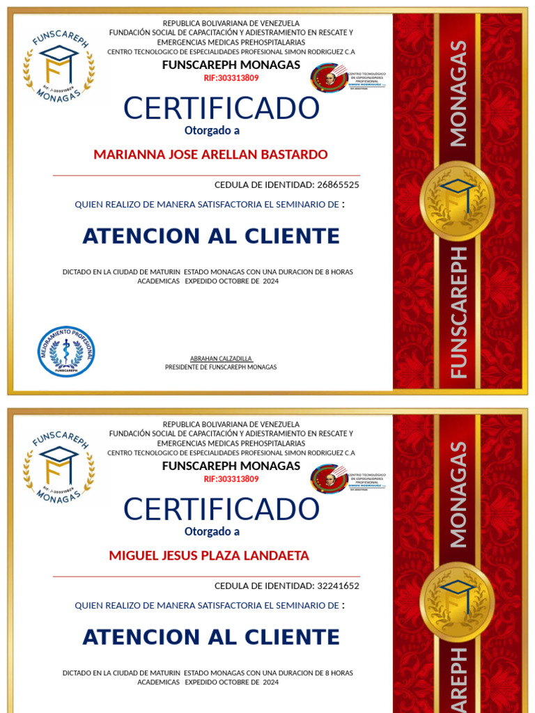 CERTIFICADOS | PDF