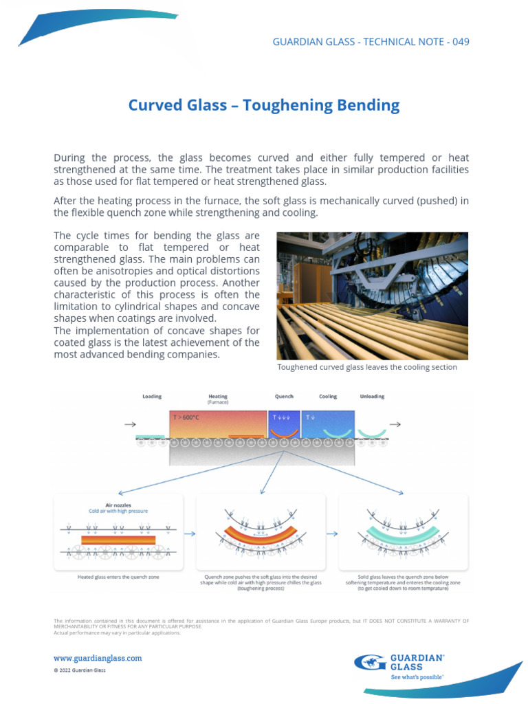 Technical Note - 049 - Bending of Glass - Toughened | PDF