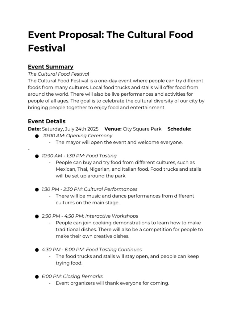 The Event Planners - Sample Proposal | PDF