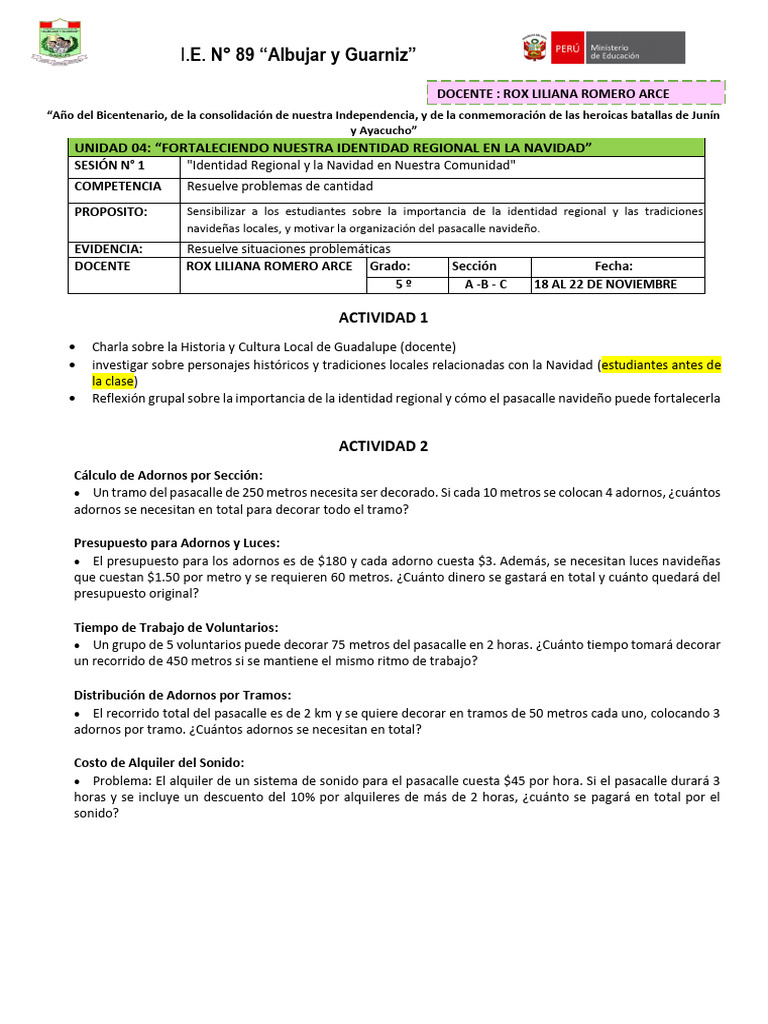 Sesion 1 Quinto | PDF