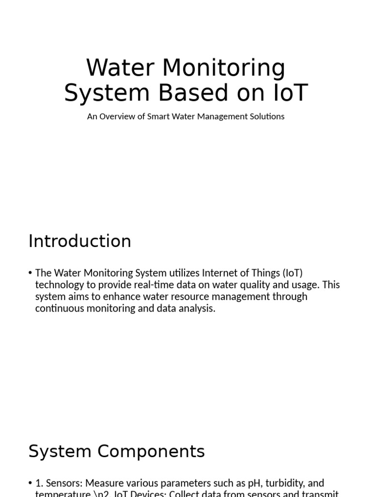 IoT-Based Smart Water Monitoring System | PDF