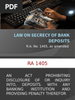 RA 1405 - Secrecy On Bank Deposits | PDF | Money Laundering | Banks