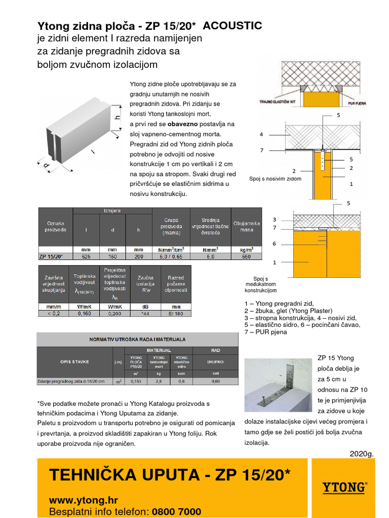YTONG Tehnicke Upute 2021 8 | PDF