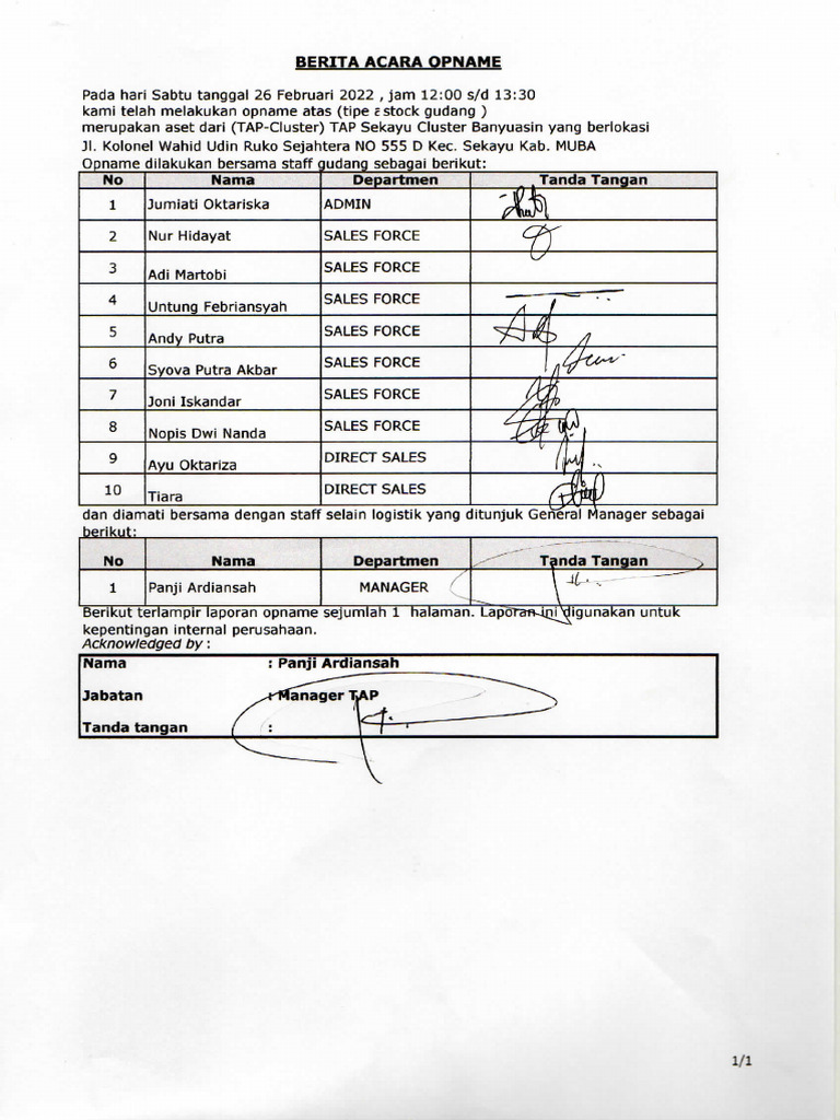 Ba Cut Opname Februari 2022 | PDF