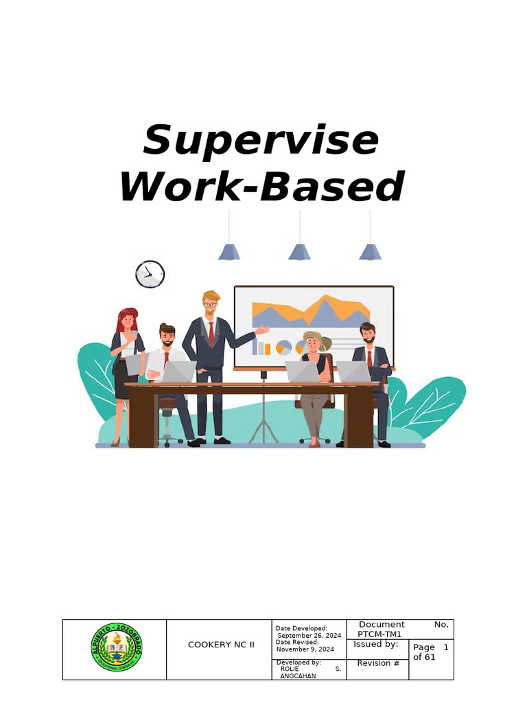 Module 3 - Supervise Work-Based Learning | PDF | Cooking | Diploma