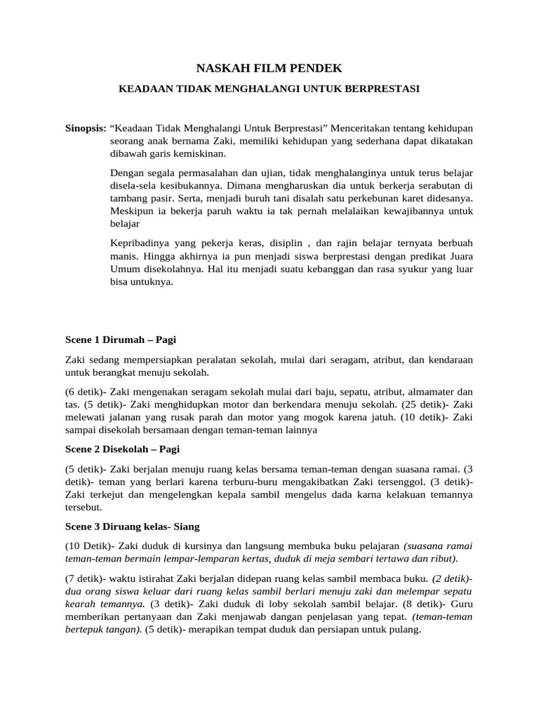 Naskah Film Pendek | PDF