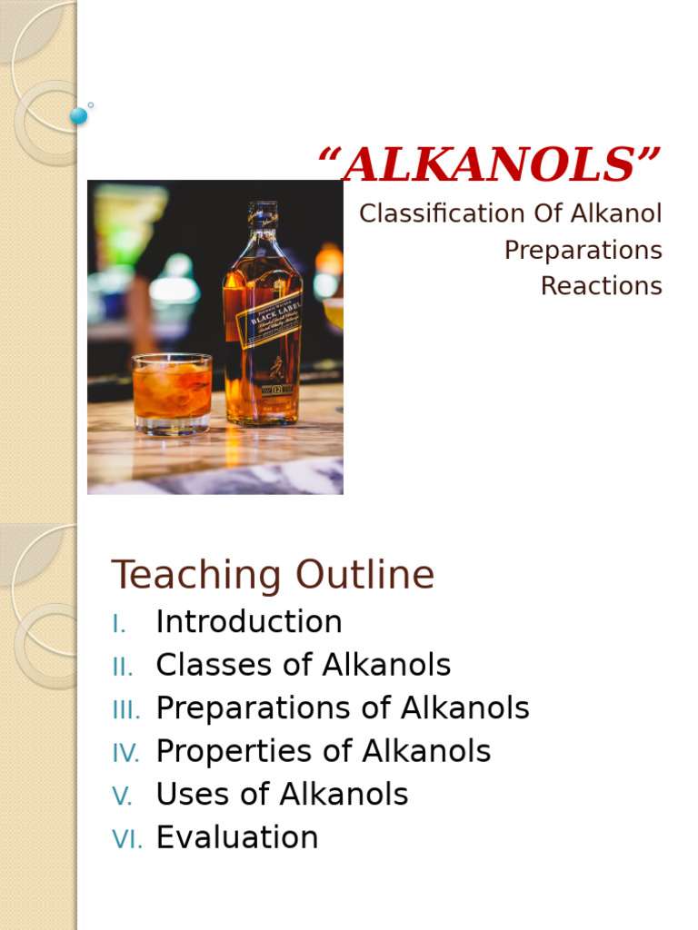ALKANOLS | PDF | Ethanol | Ester