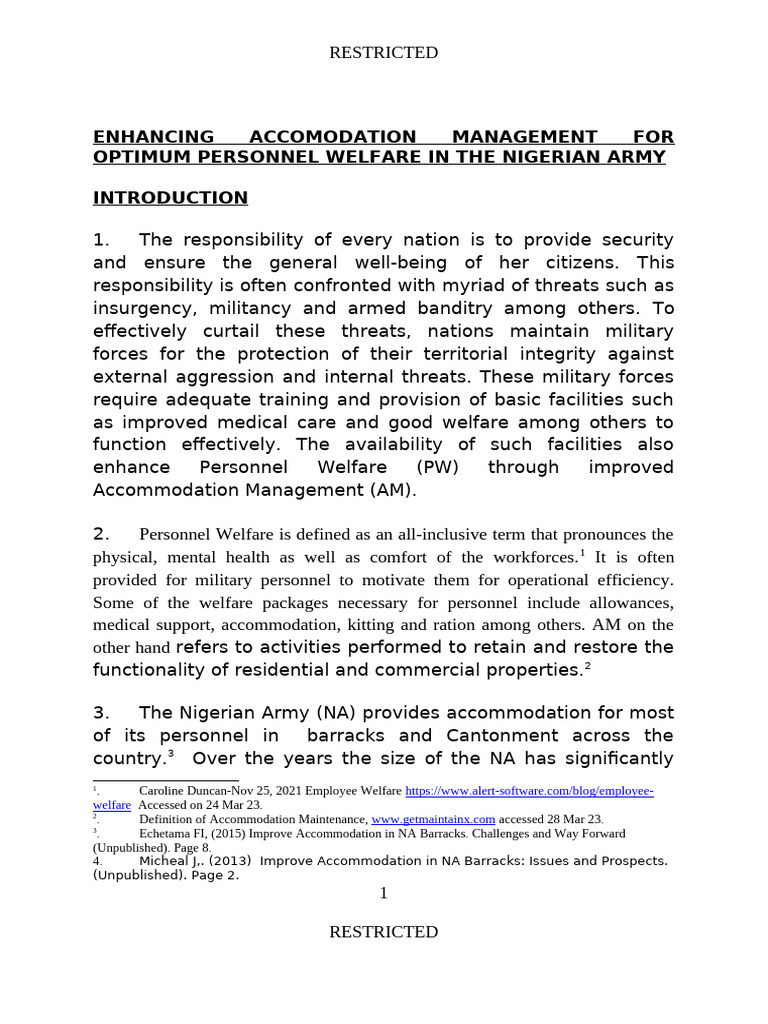 Enhancing Personnel Welfare in NA Housing | PDF | Barracks | Welfare