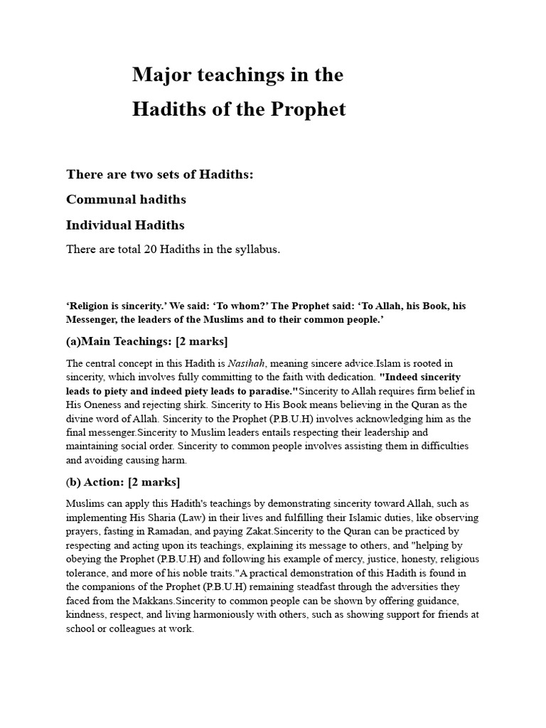 Islamiat P2 | PDF | Hadith | Muhammad