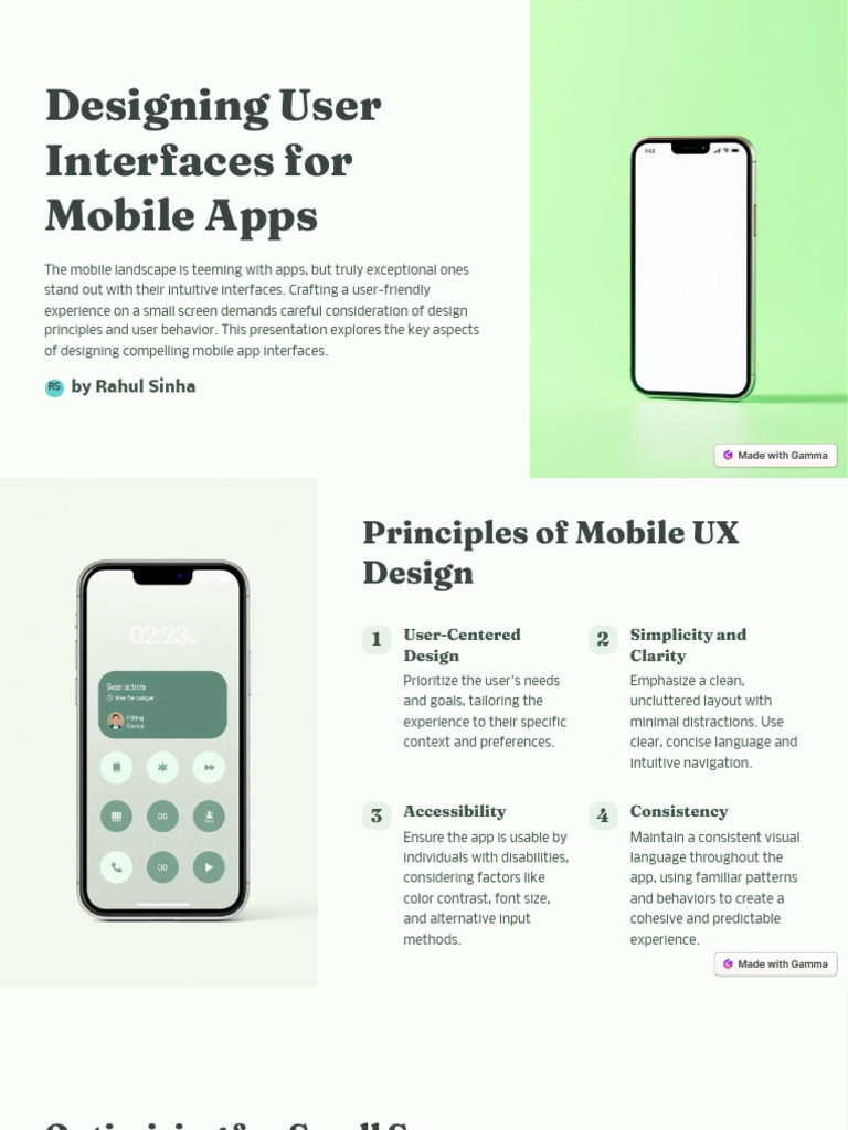 Designing User Interfaces For Mobile Apps | PDF | Usability | Software