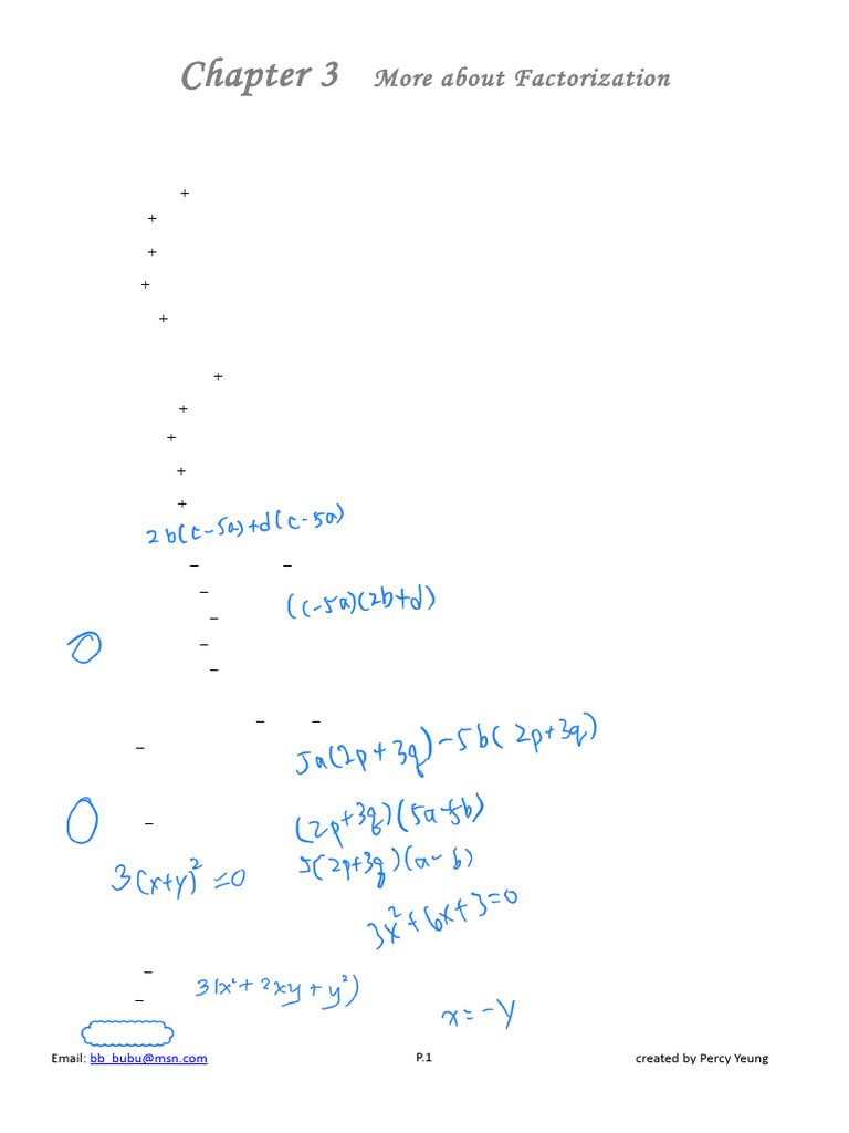 S3 Ch3 More About Factorization Q | PDF