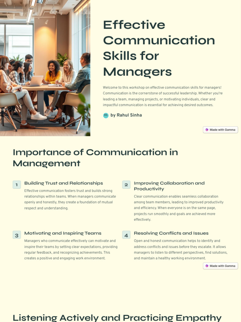 Effective Communication for Managers | PDF | Communication | Cognition