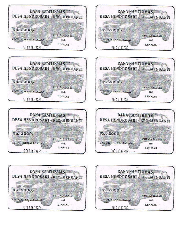 Karcis Mobil | PDF