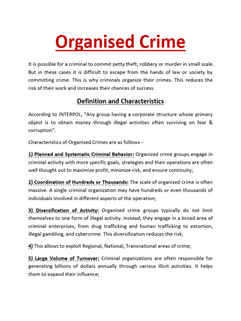 The Concept of Organised Crime | PDF | Organized Crime | Crimes