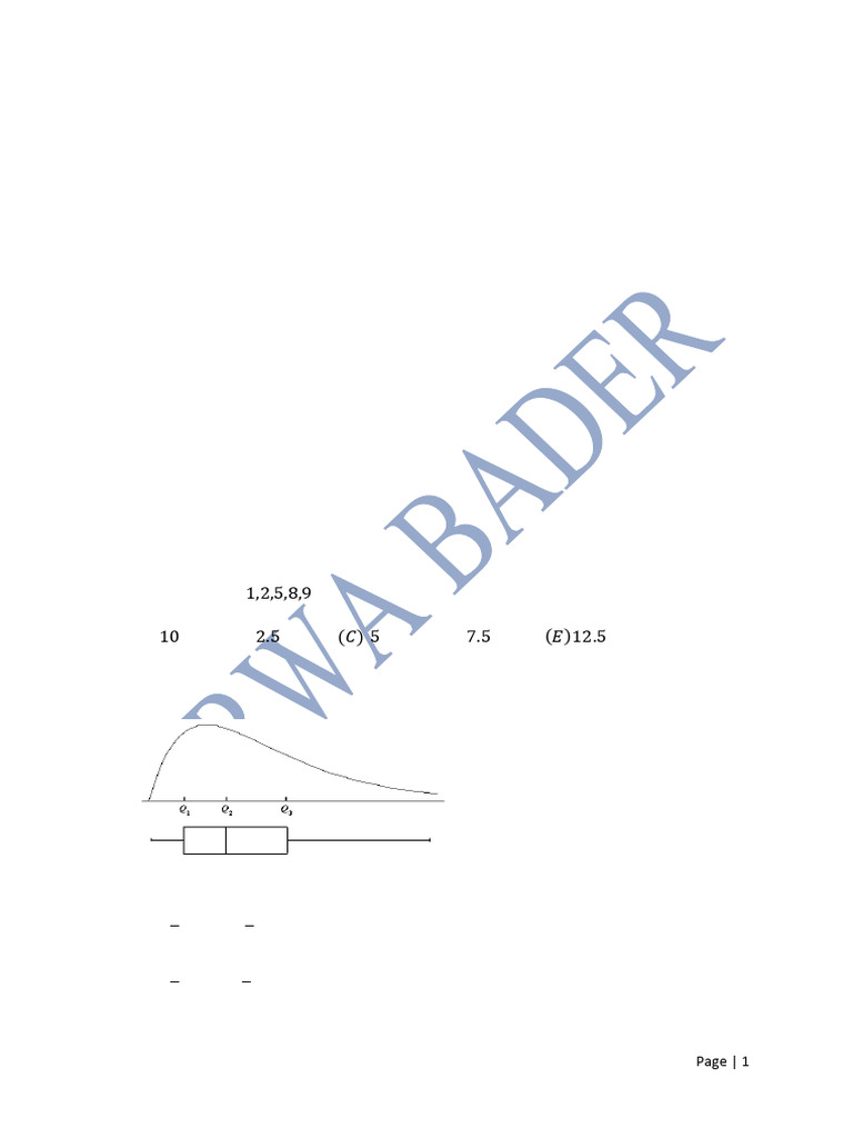 Statistics Practice Exam | PDF | Probability Distribution | Random Variable
