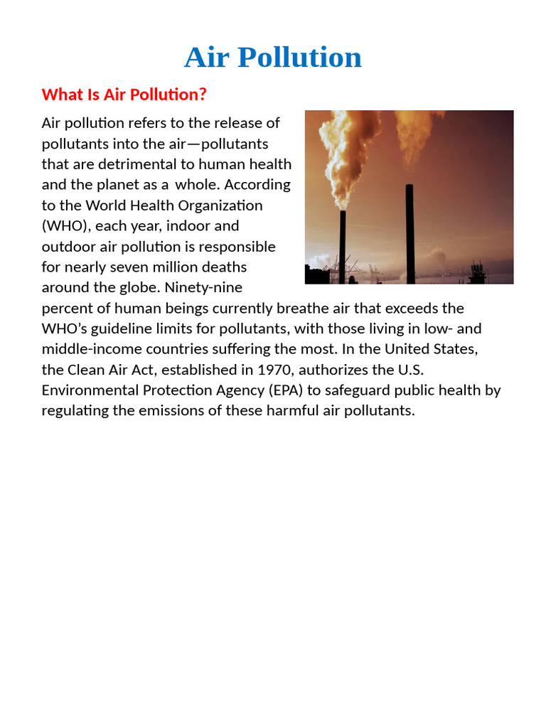 Air Pollution | PDF | Air Pollution | Pollution